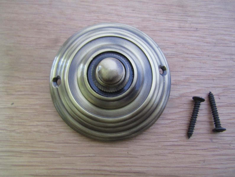 SOLID BRASS Door Bell Push Vintage Victorian Antique Hard Wired Front ...