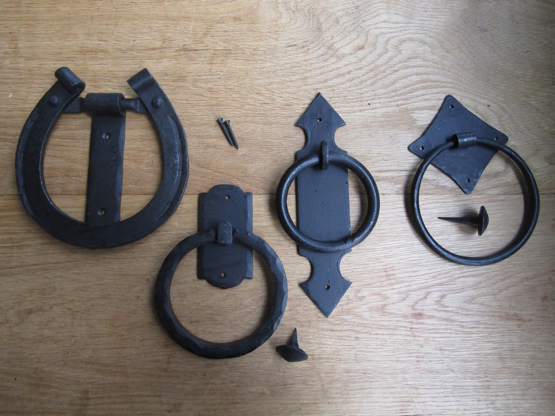 HAND FORGED Blacksmith Rustic Iron Door Knocker Vintage Retro Old ...