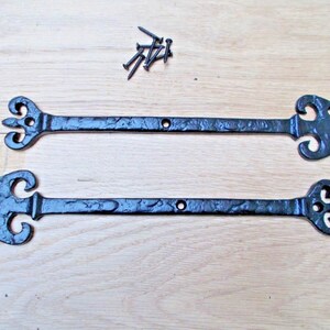PAIR of HINGE FRONTS Cast Iron Vintage Rustic Old English Country ...