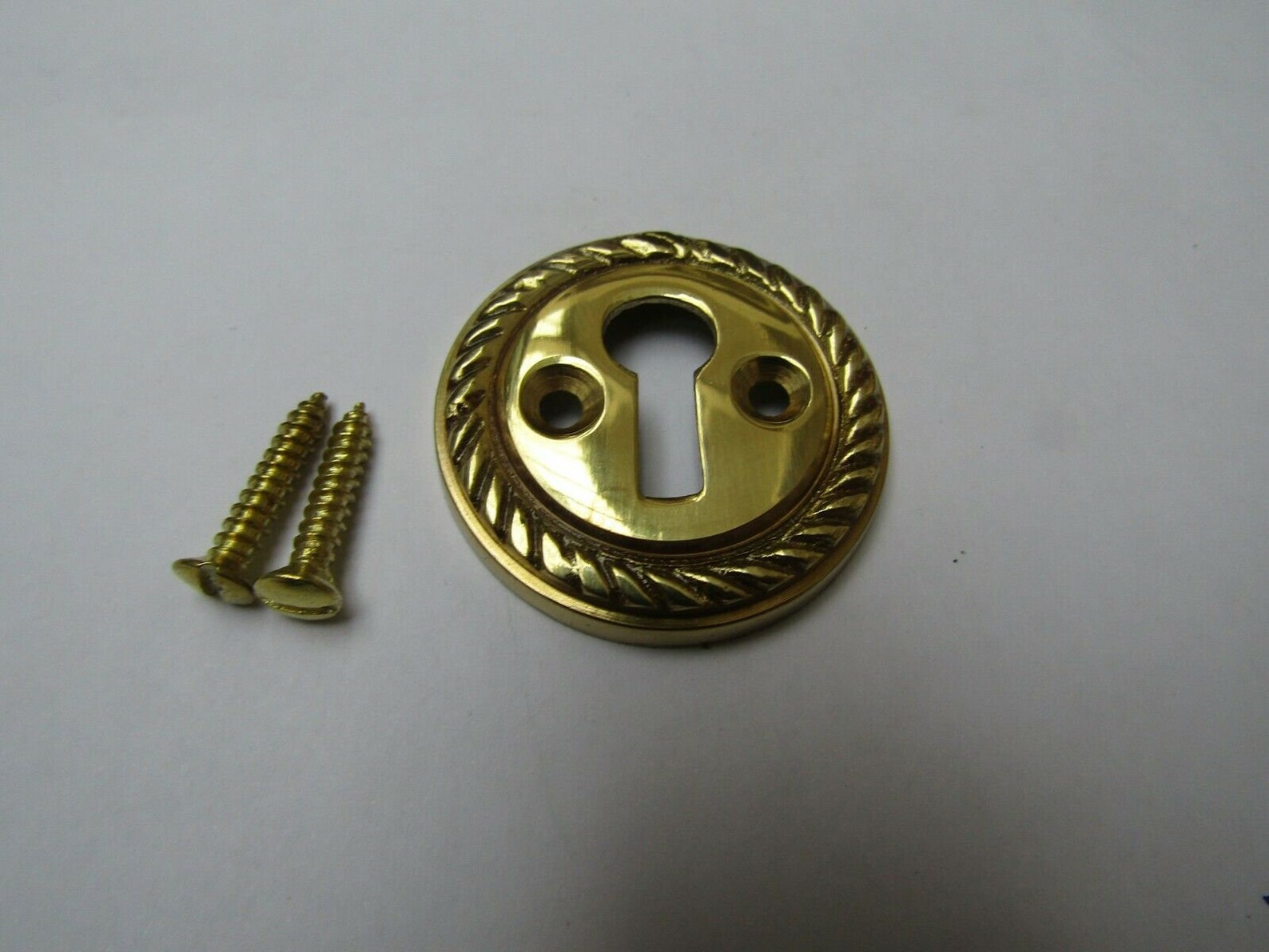 POLISHED BRASS Keyhole Cover Escutcheon Key Hole Plate Covered/ Open ...