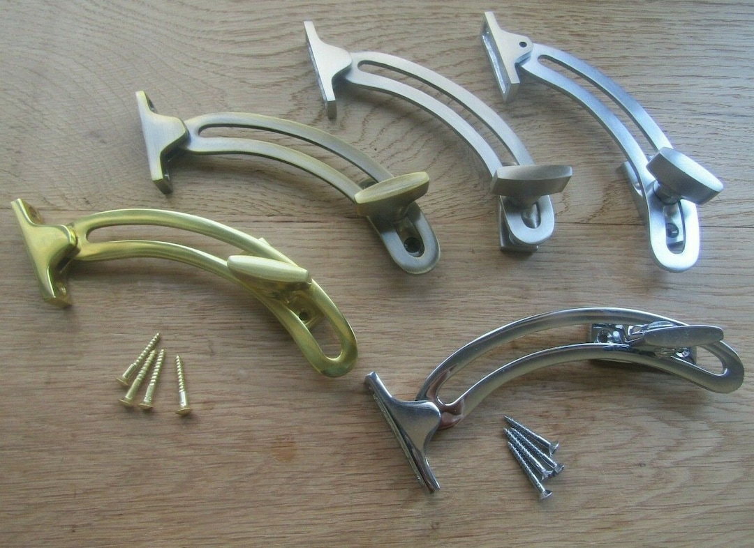 Solid Brass Adjustable Locking Curved Quadrant Fanlight Restrictor ...