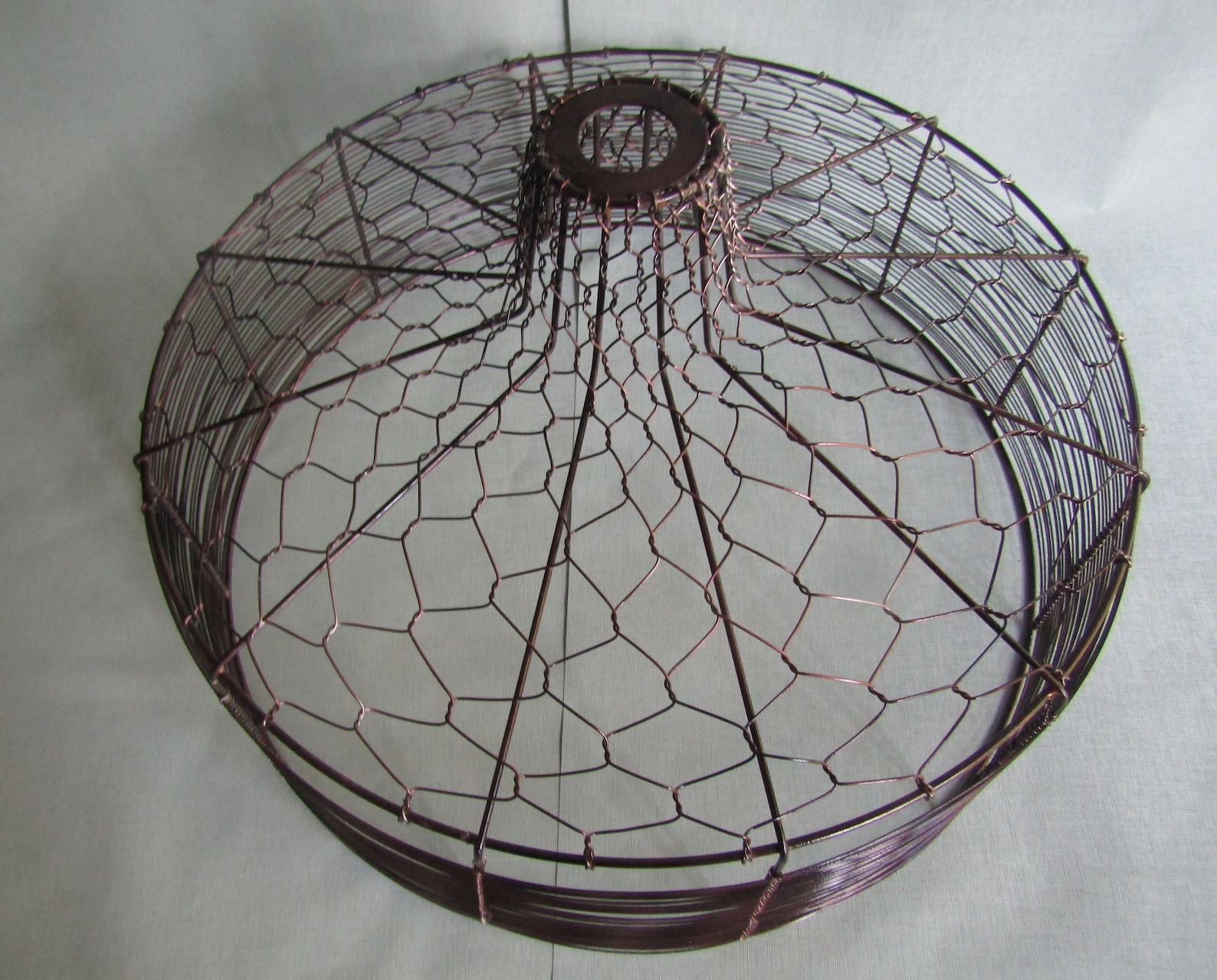 LARGE 20 Inch Metal Wire Light Shade Industrial Rustic Vintage Retro ...