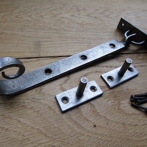 HAND FORGED Blacksmith Vintage Wrought Iron Curly Monkey Tail Window ...