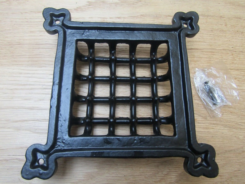 Cast Iron Medieval Gothic Door Window Glass Bullion Aperture Grille ...