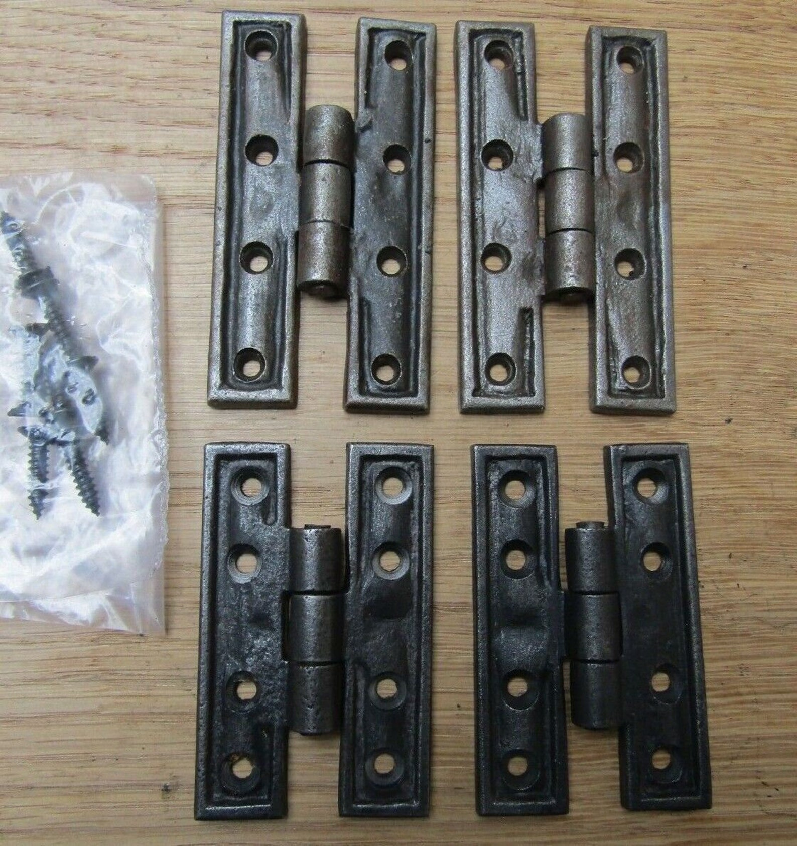 Pair of CAST IRON H Hinges Cast Iron Rustic Kitchen Cabinet - Etsy