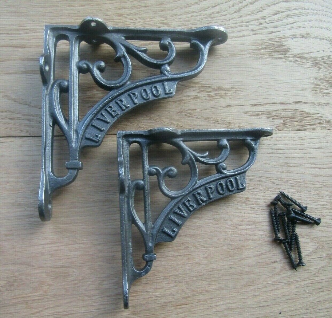 PAIR of Scroll Brackets in 3 Designs & 4 Sizes Cast Iron Antique Old ...
