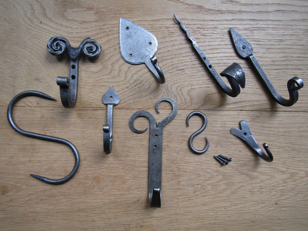 Pack of 5 HANDFORGED BLACKSMITH Rustic Wrought Iron Hook Vintage Old ...