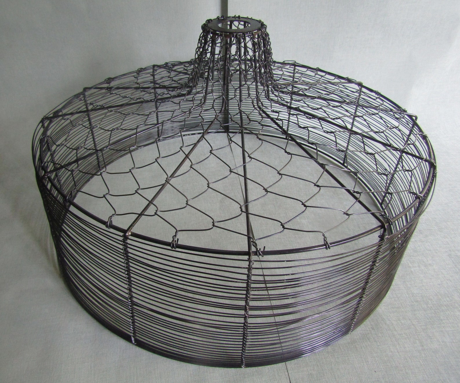LARGE 20 Inch Metal Wire Light Shade Industrial Rustic Vintage Retro ...