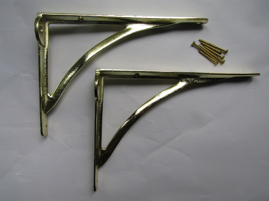 PAIR of IRONBRIDGE 10" Cast Iron Shelf Brackets Old Rustic Vintage ...
