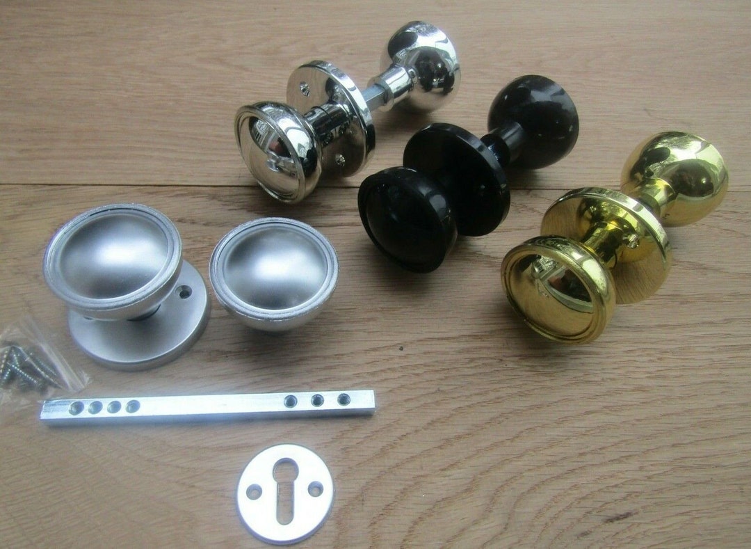Pair of 3 PLASTIC DOOR Rim Knob Sets Retro Old Bakelite Style PVC Knobs ...