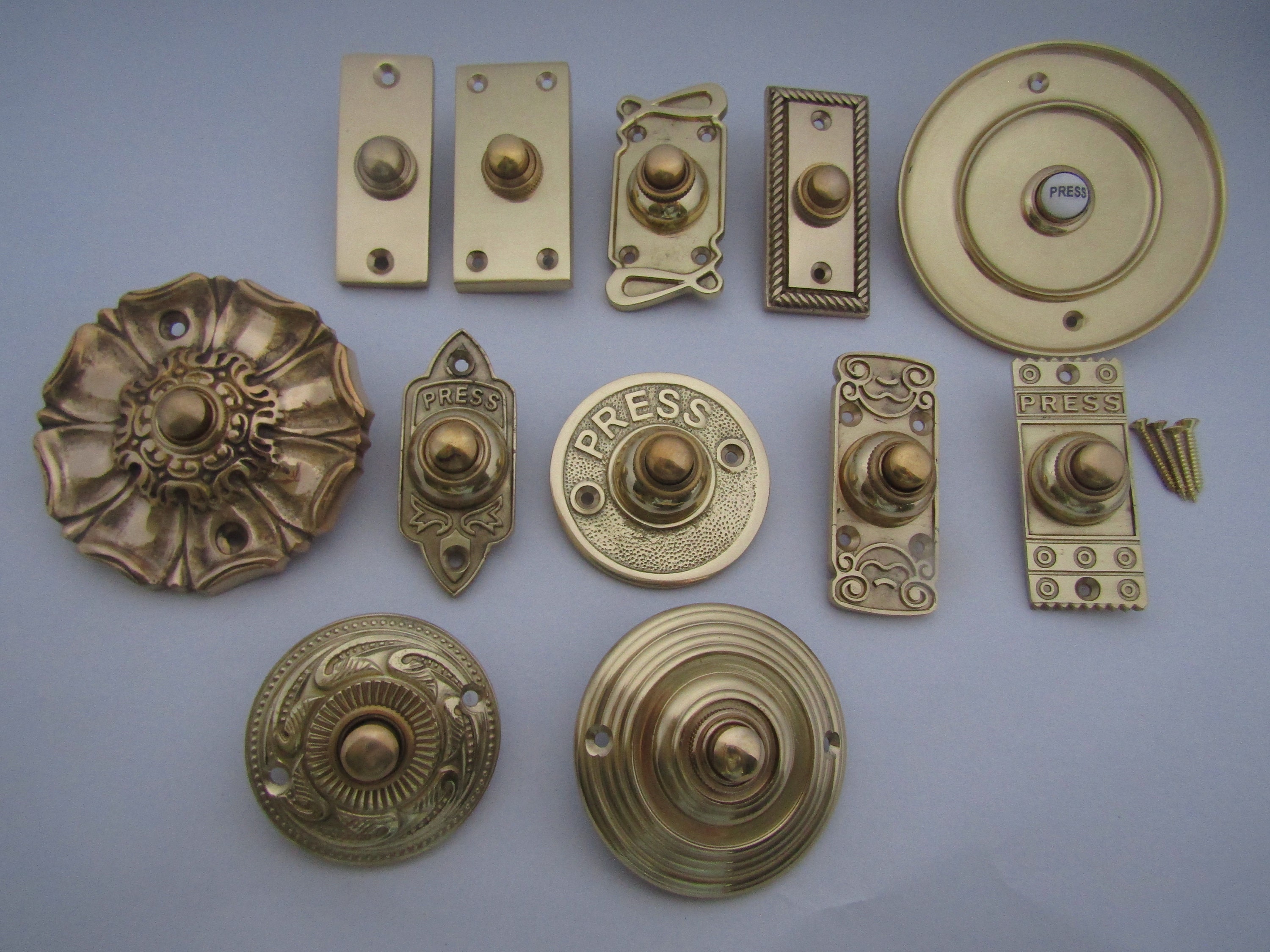 Solid Brass Door Bell Push Vintage Victorian Antique Hard Etsy Uk