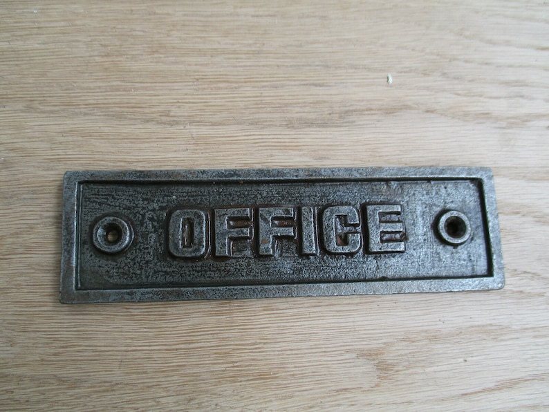 Rustic Cast Iron Wall Door Sign Plaque Emblem Vintage Antique Old Style ...