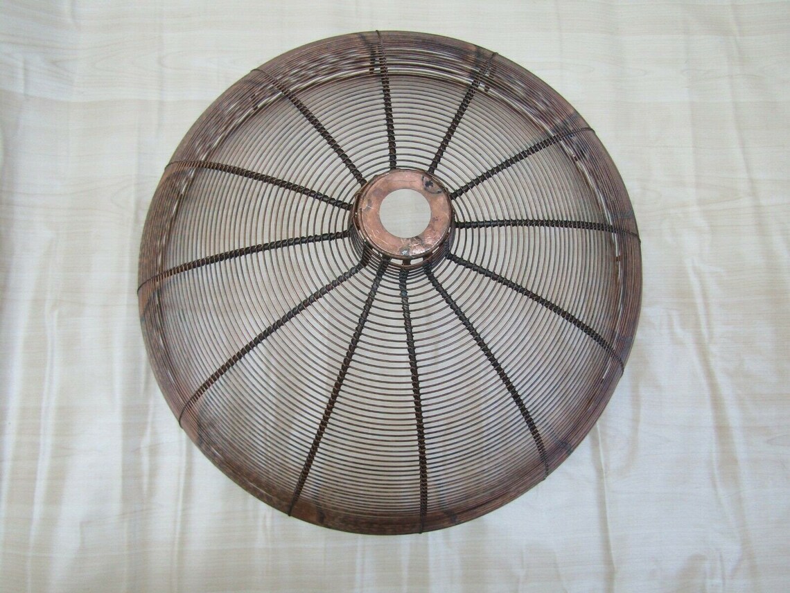 LARGE 20 Inch Metal Wire Light Shade Industrial Rustic Vintage Retro ...
