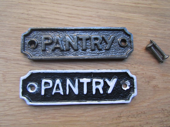 PANTRY Rustic Cast Iron Wall Door Sign Plaque Emblem Vintage | Etsy