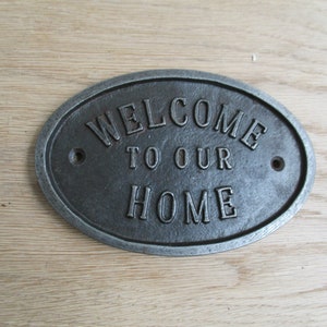 Rustic Cast Iron Wall Door Sign Plaque Emblem Vintage Antique Old Style ...