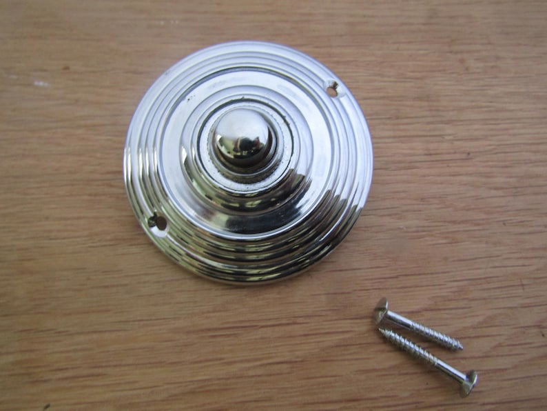 SOLID BRASS Door Bell Push Vintage Victorian Antique Hard Wired Front ...