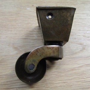 SOLID Brass Vintage Victorian Old Retro Traditional Swivel Castor Wheel ...