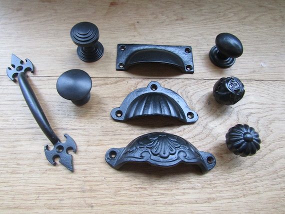 CAST IRON BLACK Antique Gothic Kitchen Cabinet Cupboard CAST IRON BLACK Antique Gothic Kitchen Cabinet Cupboard