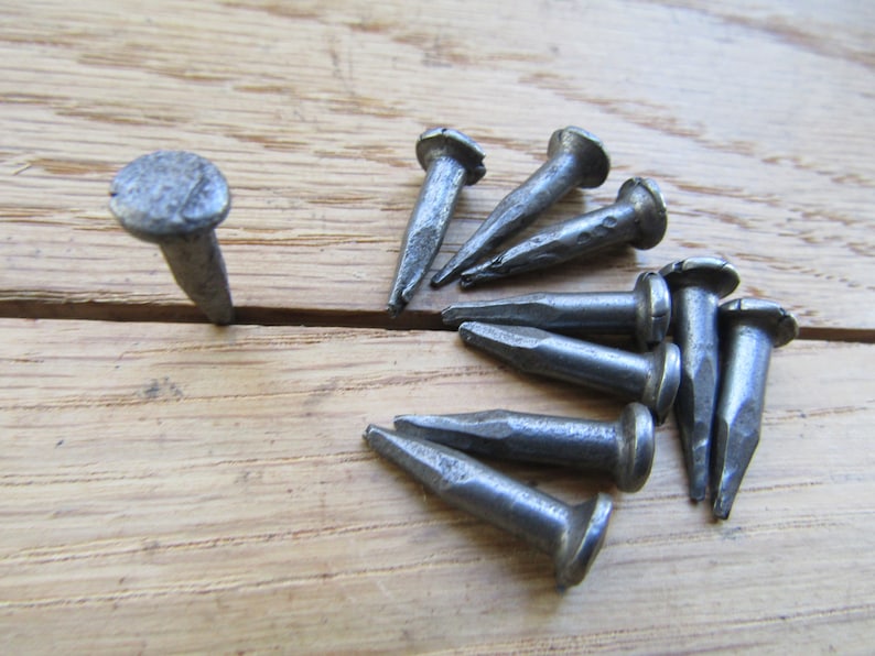 Pack of 10 HAND FORGED NAILS Rose Head Wrought Iron Blacksmith Décor ...
