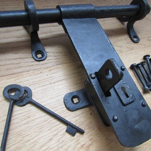 HANDFORGED BLACKSMITH CROSS 13" Bolt Slide Bolt Rustic Vintage ...