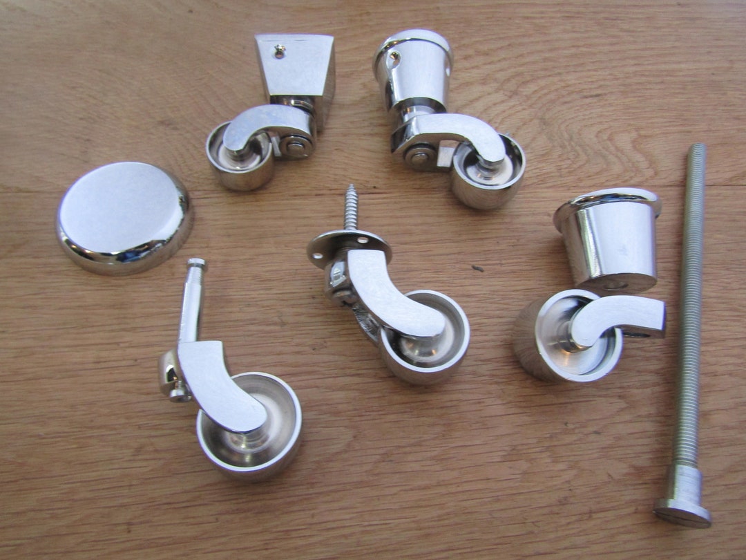 SOLID Brass Vintage Victorian Old Retro Traditional Swivel Castor Wheel ...