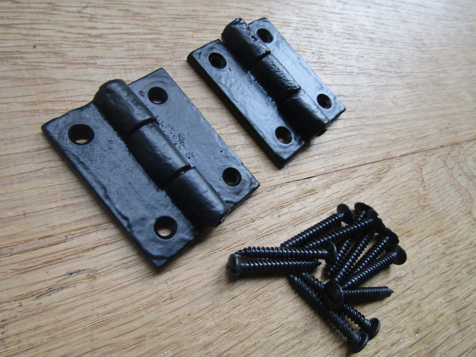 PAIR of PLAIN BUTT Hinges Cast Iron Rustic Kitchen Cabinet Cupboard ...