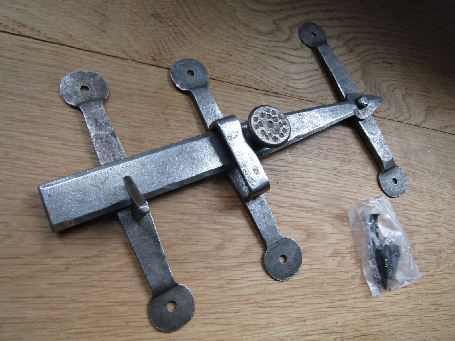 HAND FORGED Wrought Iron Door Latch Old Rustic Retro Vintage Style ...