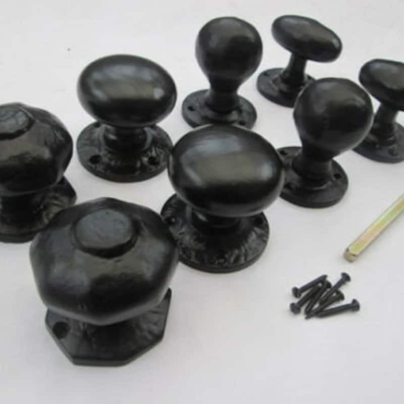 Rustic Black Door Knobs - Etsy