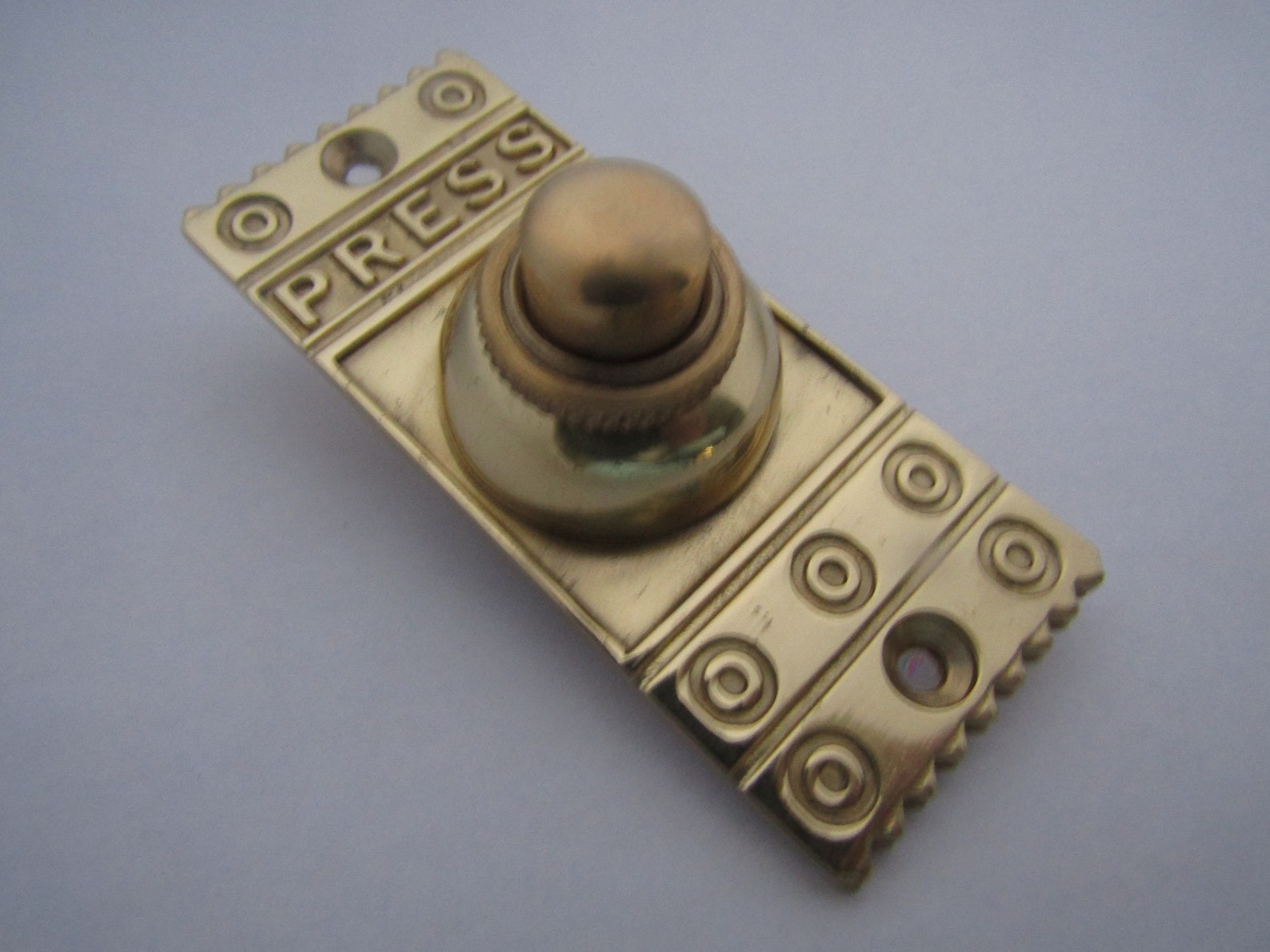 SOLID BRASS Door Bell Push Vintage Victorian Antique Hard Wired Front ...