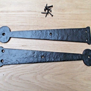 PAIR of HINGE FRONTS Cast Iron Vintage Rustic Old English Country ...