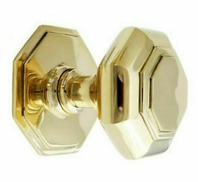 Solid Brass CARLTON FLAT OCTAGONAL Centre Door Knob Pull - Etsy UK