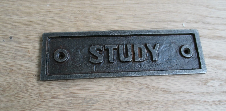 Rustic Cast Iron Wall Door Sign Plaque Emblem Vintage Antique Old Style ...