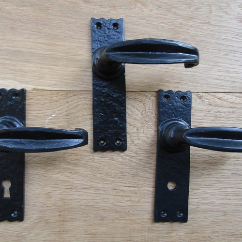 ART DECOR Cast Iron Lever Lock Door Handles Rustic Vintage - Etsy