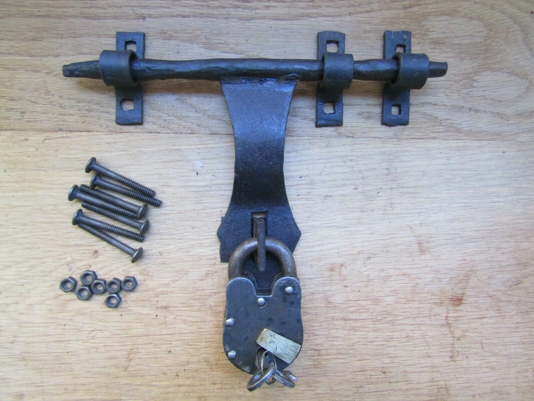 HANDFORGED 10" SPEAR SLIDING Bolt Blacksmith Slide Bolt Cross Bolt ...