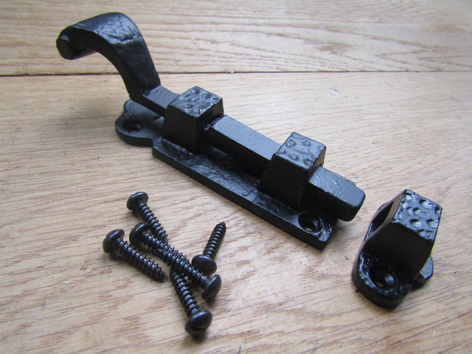 BLACK ANTIQUE Tower Bolt Traditional Tudor Gothic Vintage Door Slide ...