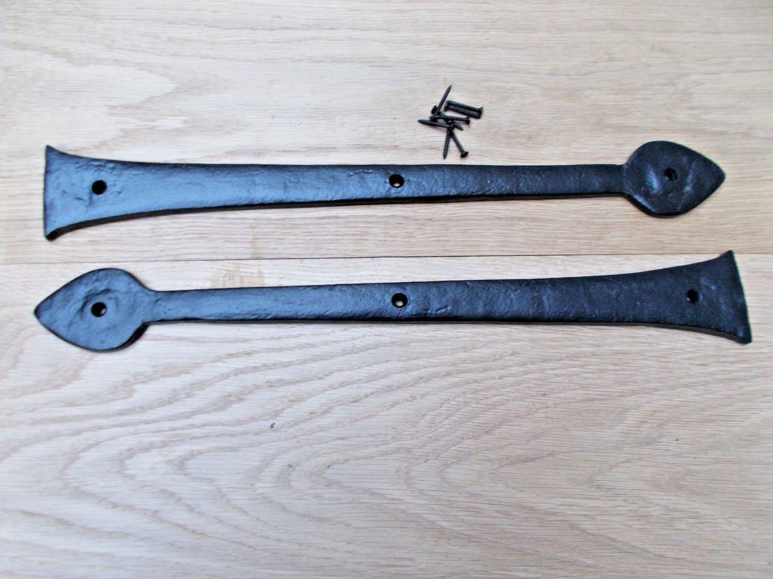 PAIR of HINGE FRONTS Cast Iron Vintage Rustic Old English Country ...