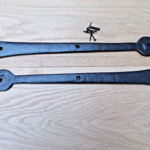 PAIR of HINGE FRONTS Cast Iron Vintage Rustic Old English Country ...