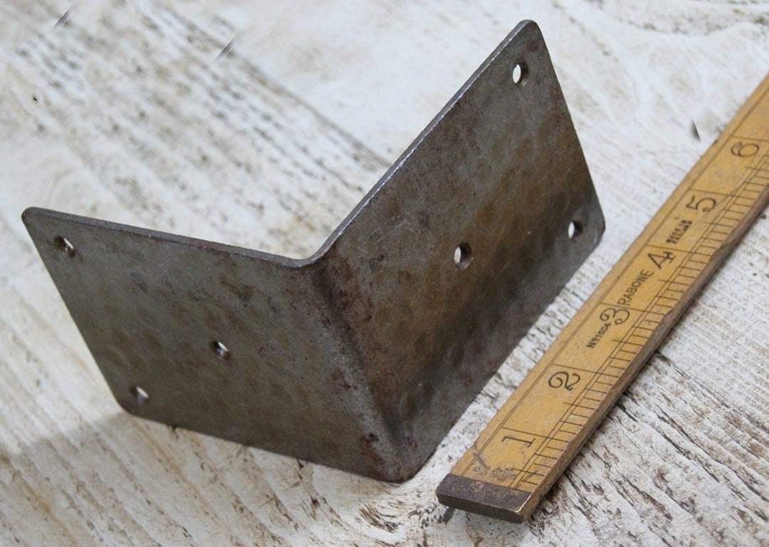 Pair of RUSTIC BUTCHERS BLOCK Corner Bracket Plate Brace Strap Box ...