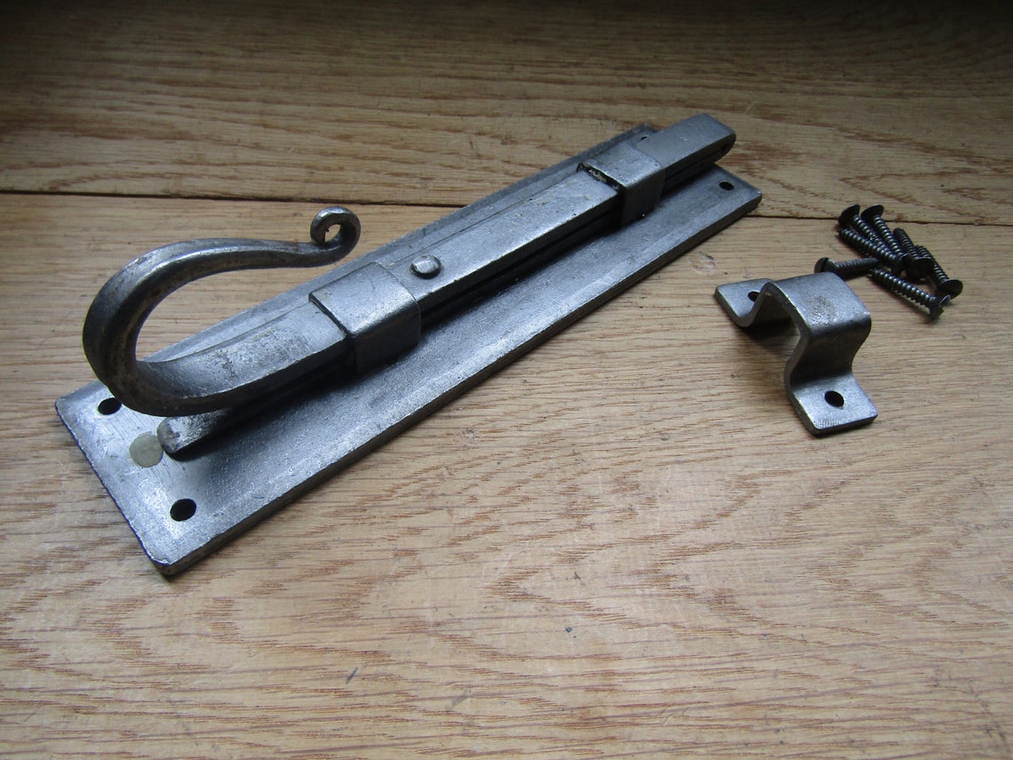 RAT TAIL CURLY Door Bolt Hand Forged Blacksmith Traditional | Etsy
