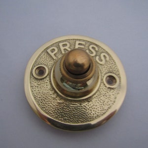 SOLID BRASS Door Bell Push Vintage Victorian Antique Hard Wired Front ...