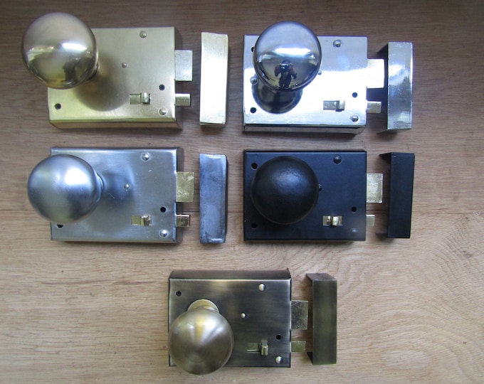 Cast Iron Horizontal Rim Lock Set With Rosette & Escutcheon - Etsy