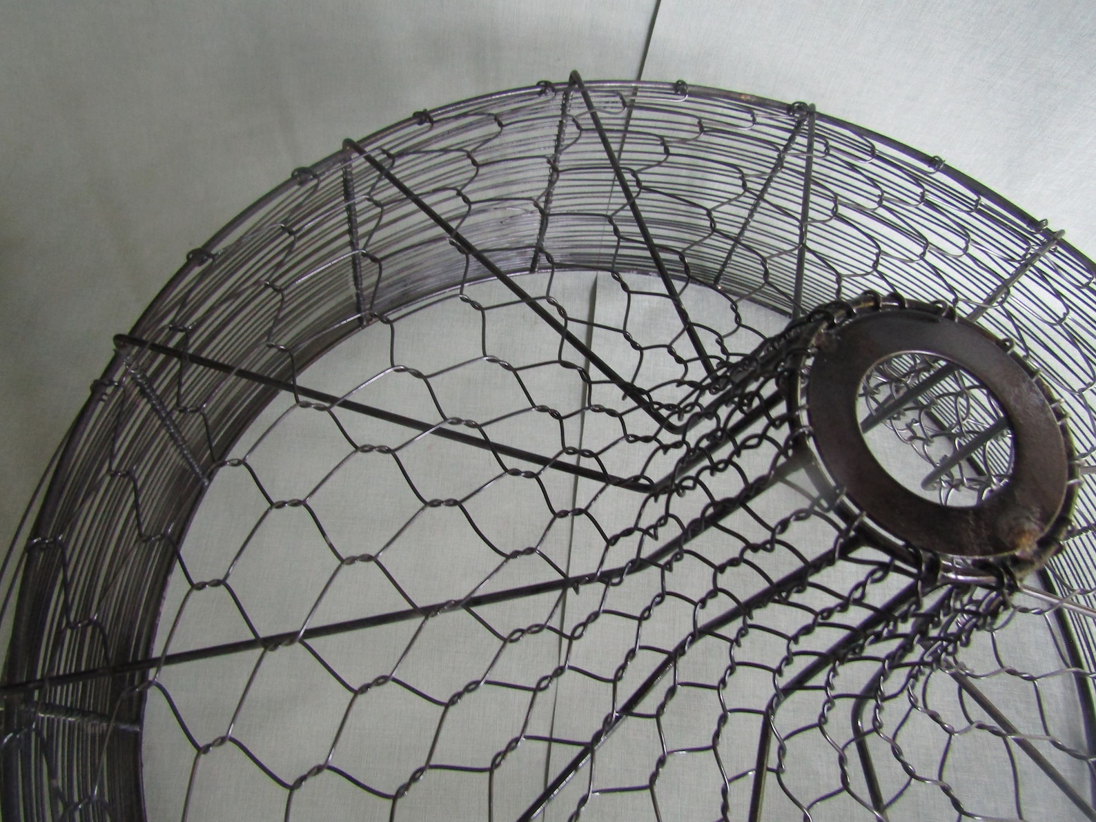 LARGE 20 Inch Metal Wire Light Shade Industrial Rustic Vintage Retro ...