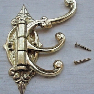 Cast Iron ORNATE SWIVEL HOOKS Rustic Vintage Old Style Swivel Arm Coat ...