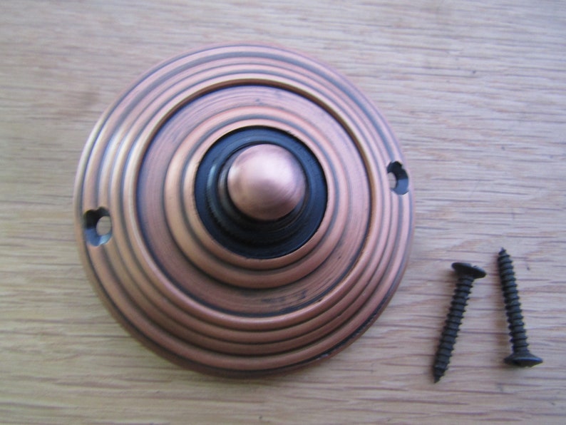 SOLID BRASS Door Bell Push Vintage Victorian Antique Hard Wired Front ...