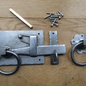 COTTAGE RING LATCH Hand Forged Blacksmith Rustic Wrought Iron Door ...