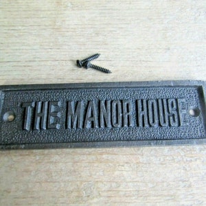 Rustic Cast Iron Wall Door Sign Plaque Emblem Vintage Antique Old Style ...