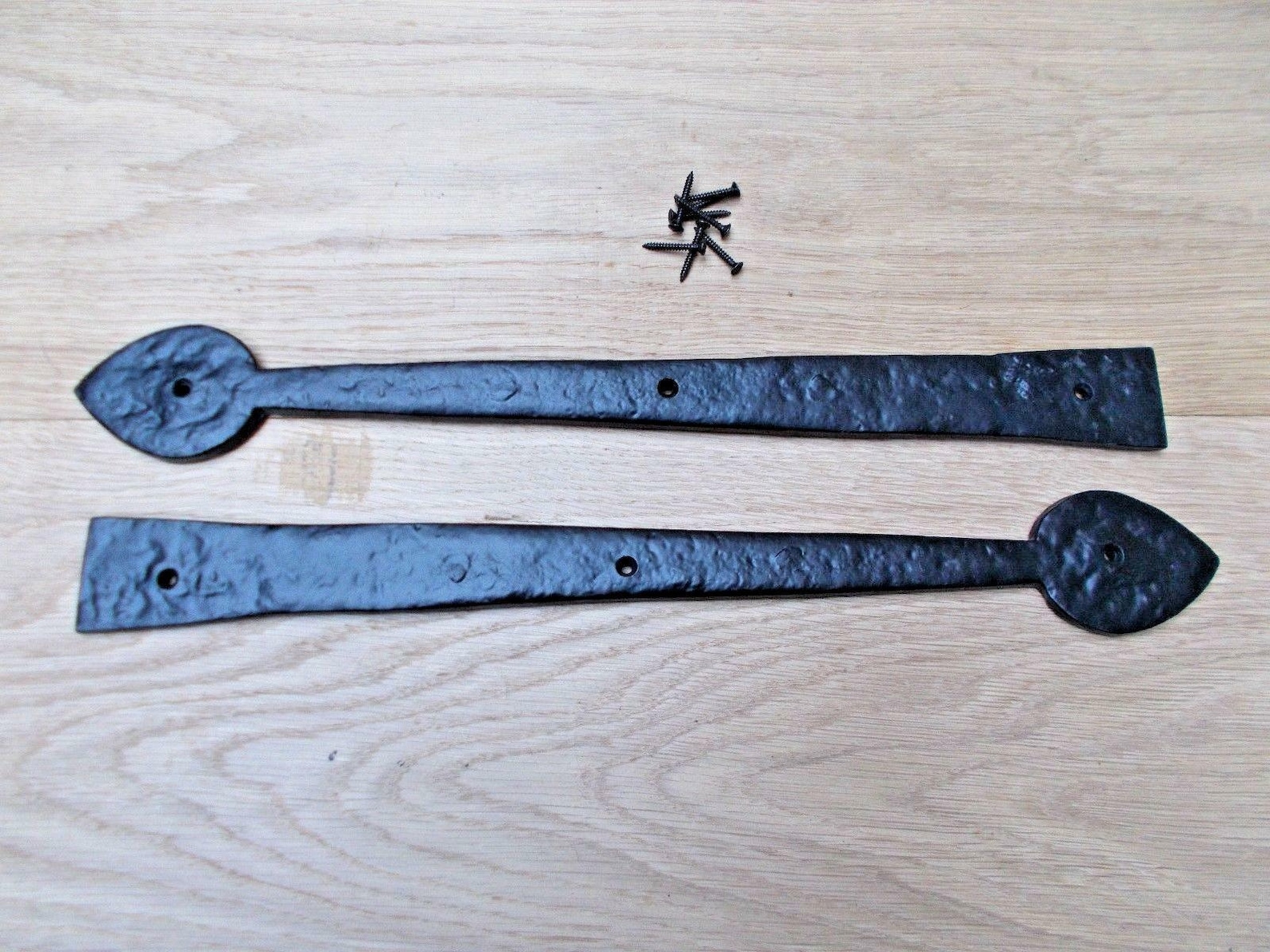 PAIR of HINGE FRONTS Cast Iron Vintage Rustic Old English Country ...