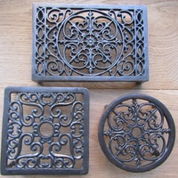 Vintage Cast Iron Trivet - Etsy