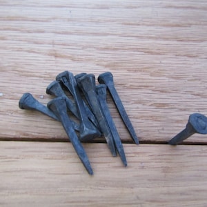 Pack of 10 HAND FORGED NAILS Rose Head Wrought Iron Blacksmith Décor ...