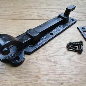 BLACK ANTIQUE Tower Bolt Traditional Tudor Gothic Vintage Door Slide ...